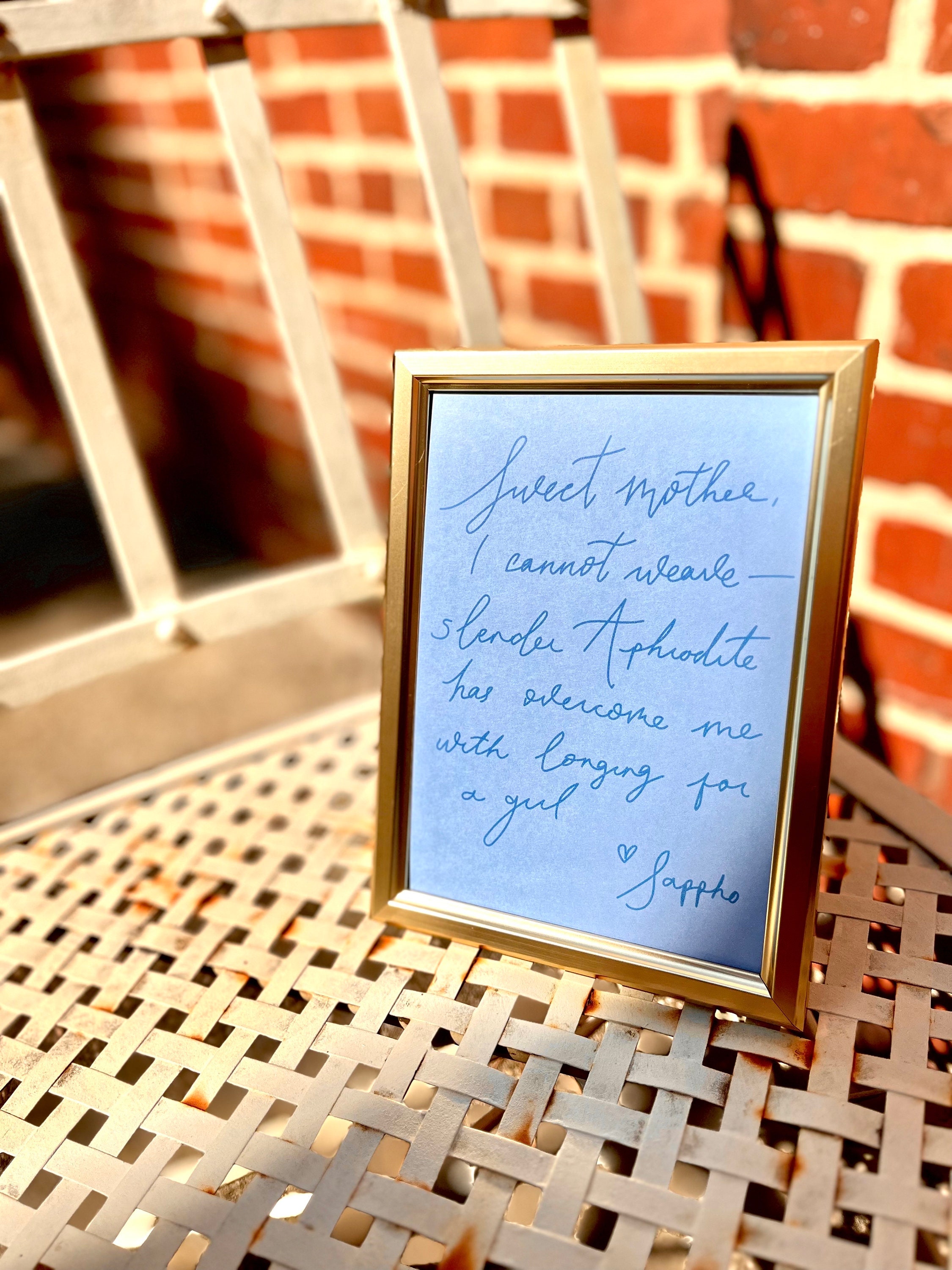 Sappho Poem Print Art Print Sappho Quote Art Print Unique Art Print ...