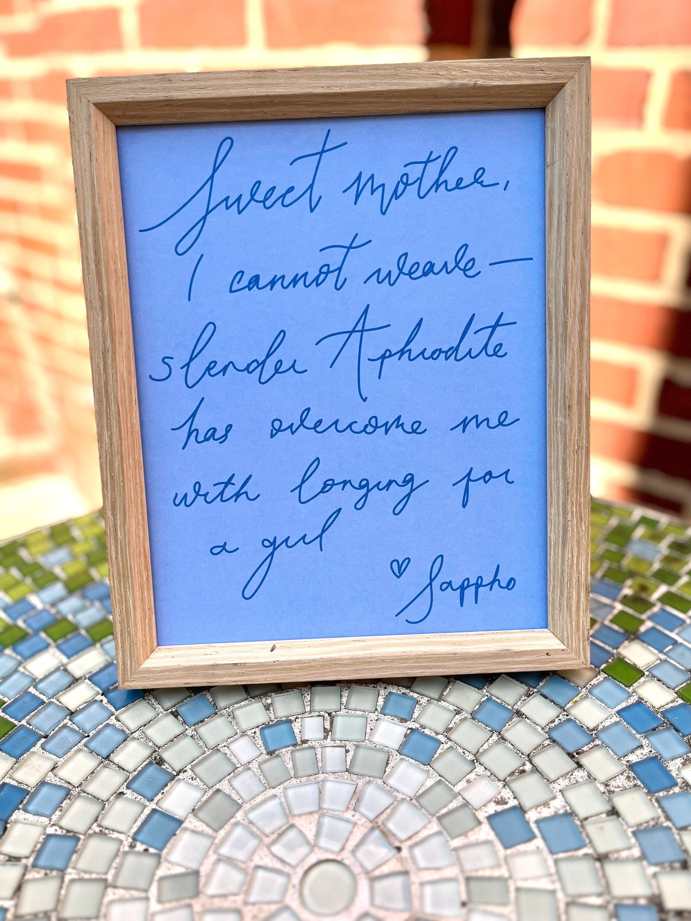 Sappho Poem Print Art Print Sappho Quote Art Print Unique Art Print ...