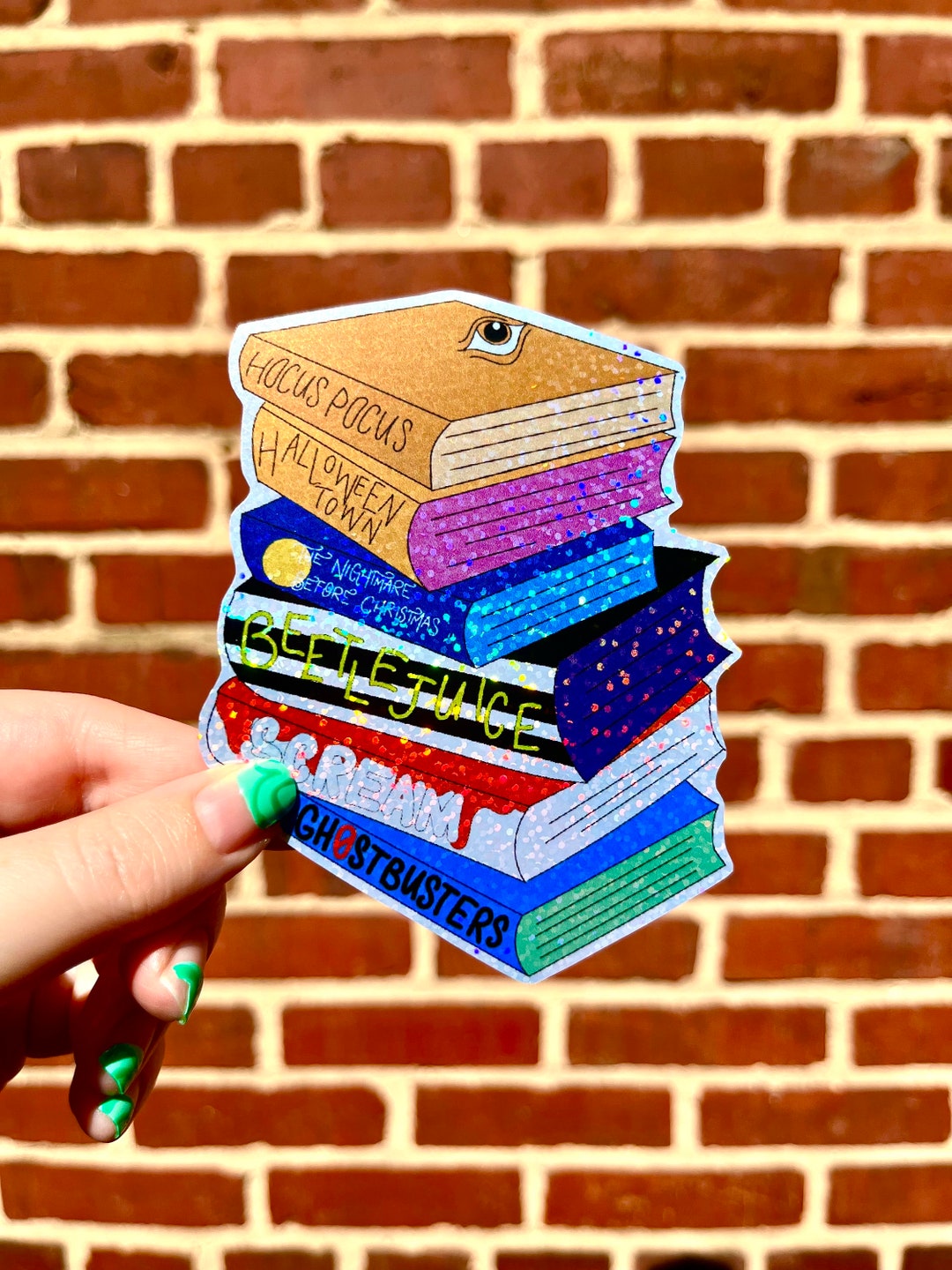 Scary Books Sticker Halloween Sticker Spooky Season Glossy Sticker ...