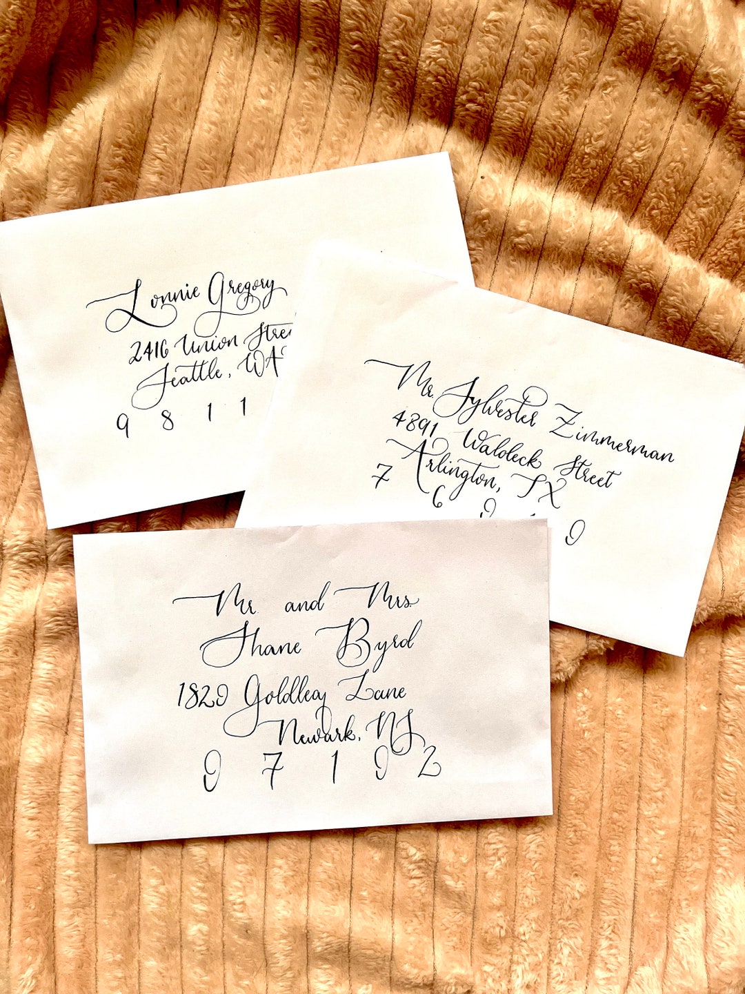Custom Calligraphy Addressed Envelopes |custom Lettering | Guest ...