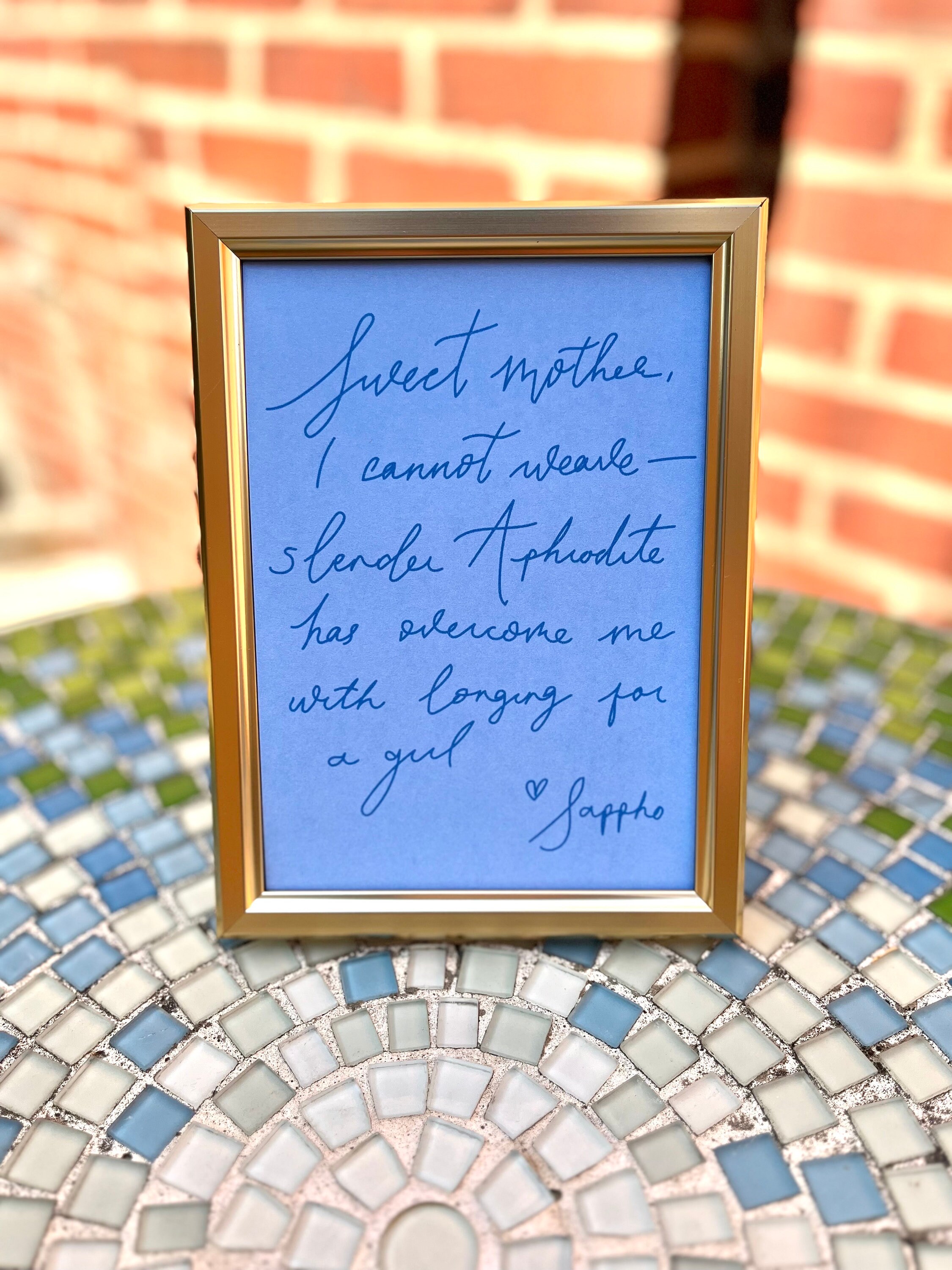 Sappho Poem Print Art Print Sappho Quote Art Print Unique Art Print ...