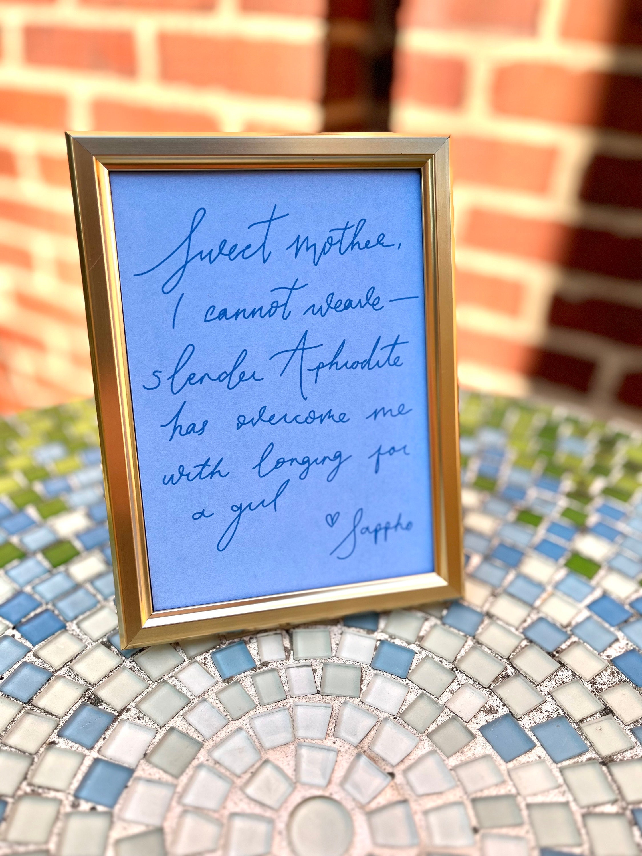 Sappho Poem Print Art Print Sappho Quote Art Print Unique Art Print ...