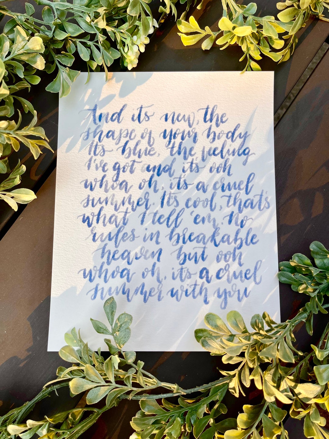 Custom Calligraphy Print | Art Print | Custom Watercolor Print ...