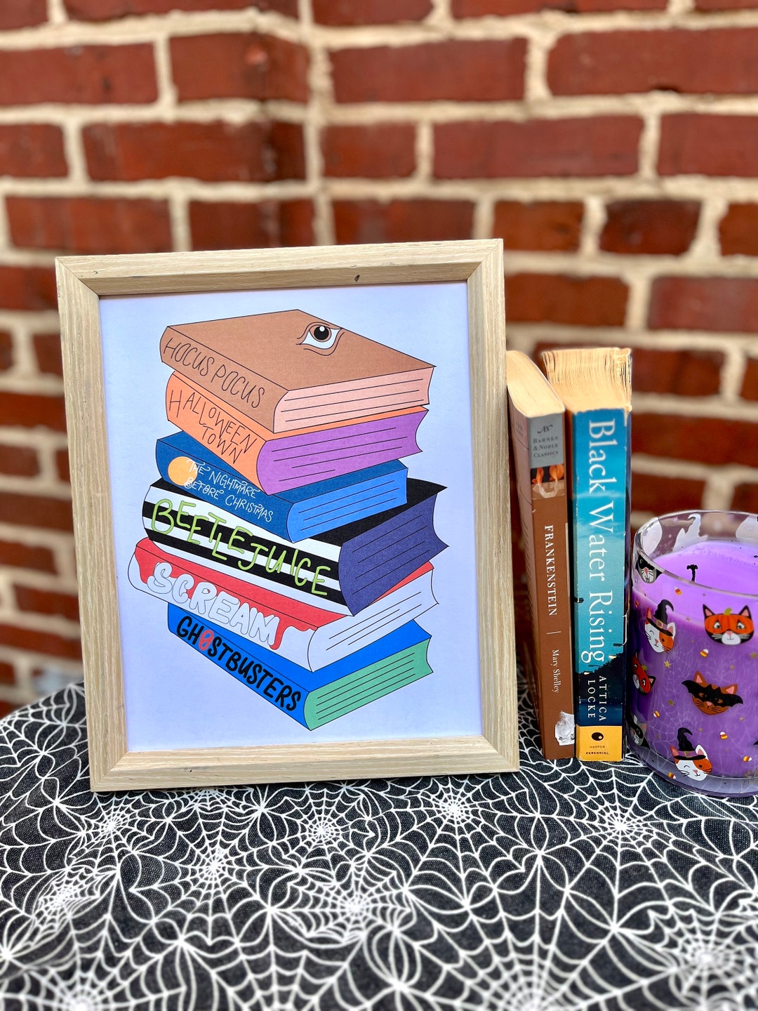 Halloween Books, Bookshelf Print | Art Print | Spooky, Scart Art ...