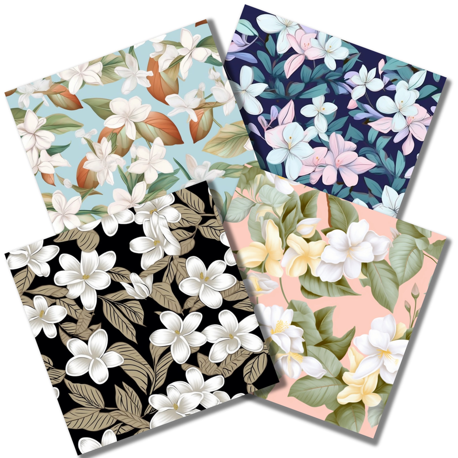 Sampaguita, Philippines National Flower, Seamless Patterns, Floral Art ...