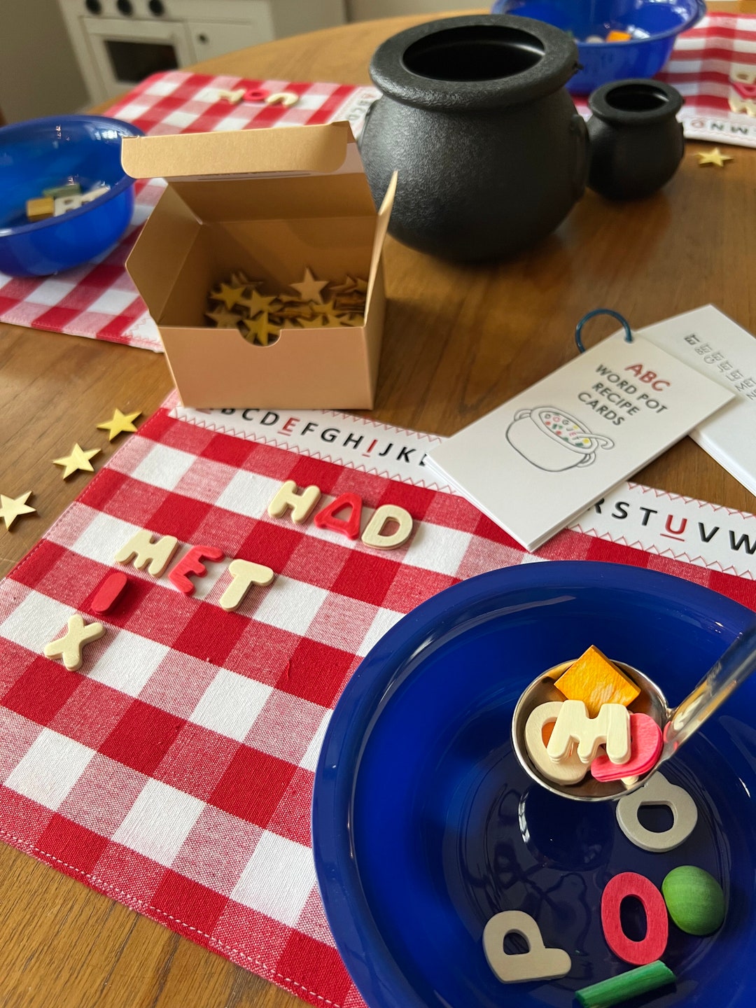 ABC Wooden Letter Game Reading and Spelling Scrabble-like - Etsy