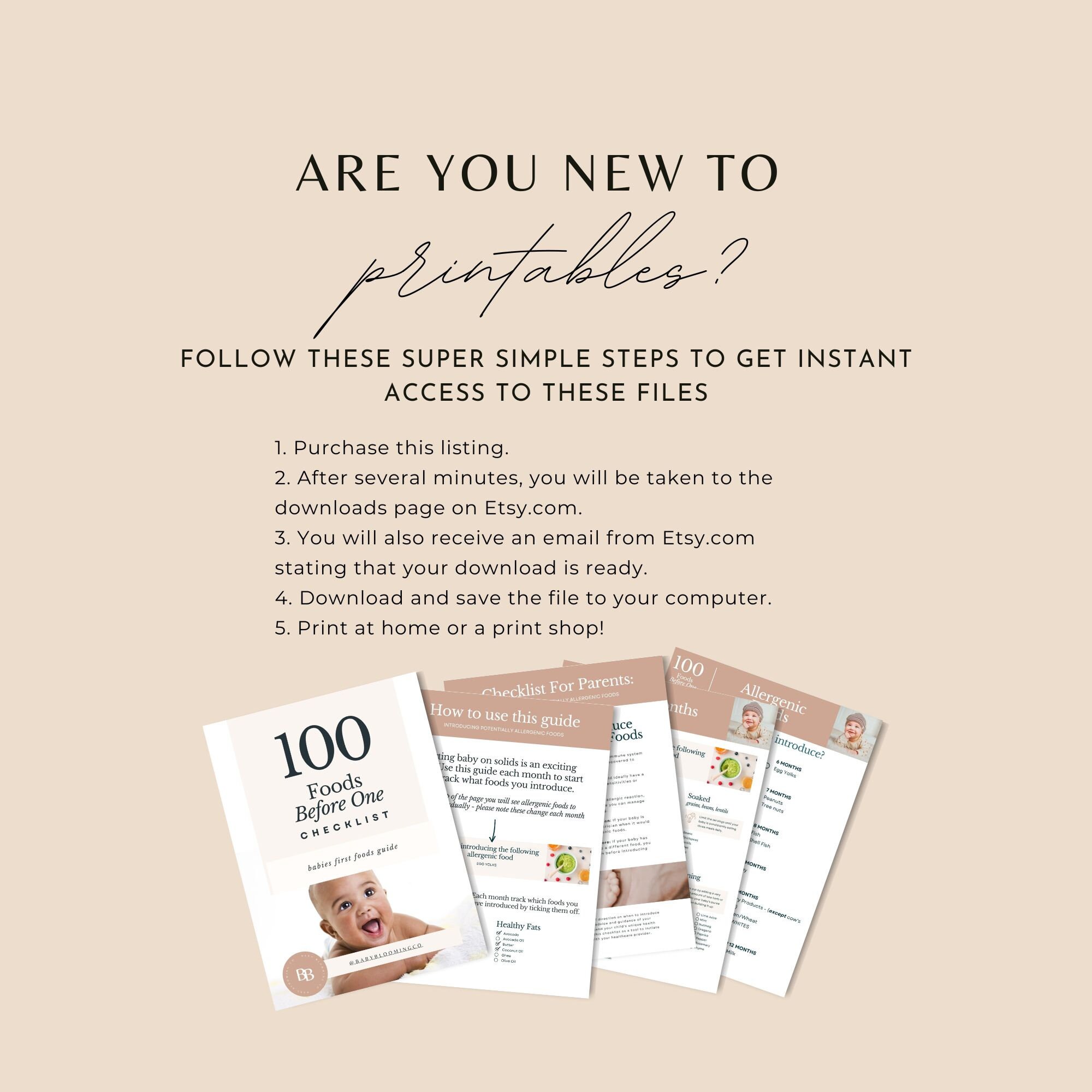 100 Foods Before One Chart First Food Tracker Checklist Starting Solids ...