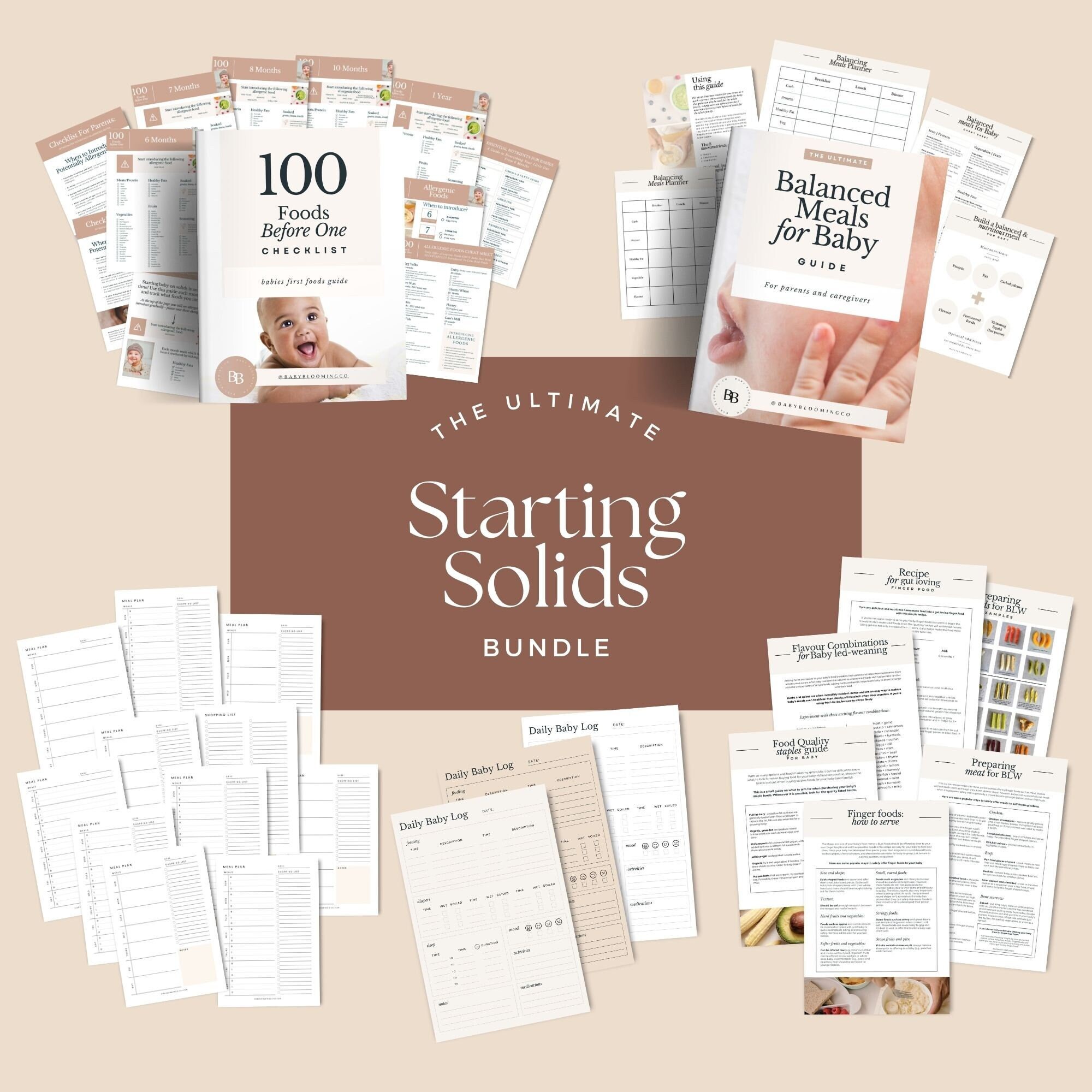 100 Foods Before One Chart First Food Tracker Baby Feeding Checklist ...