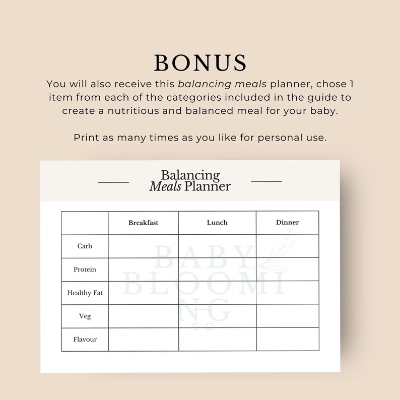 Baby Led Weaning Meal Plan First Foods PDF Instant Download Baby Food ...