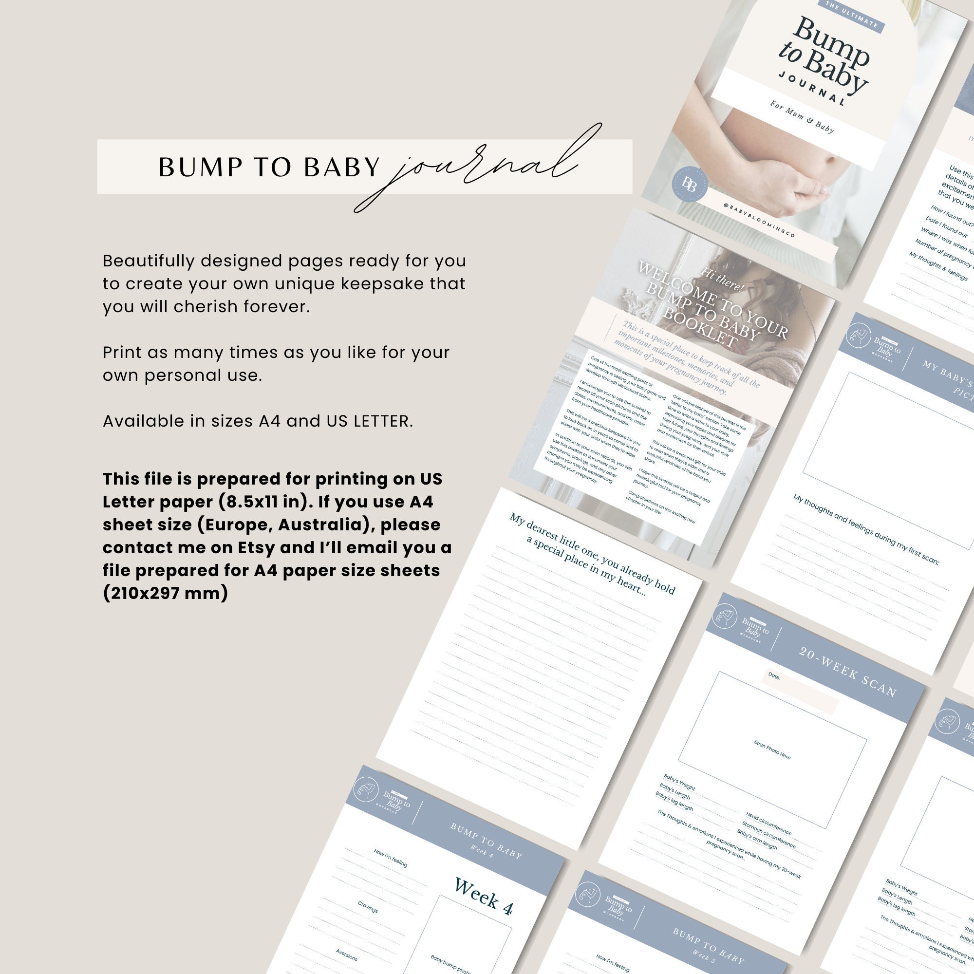 Pregnancy Planner for New Mums Bump to Baby Printable Journal Pregnancy ...