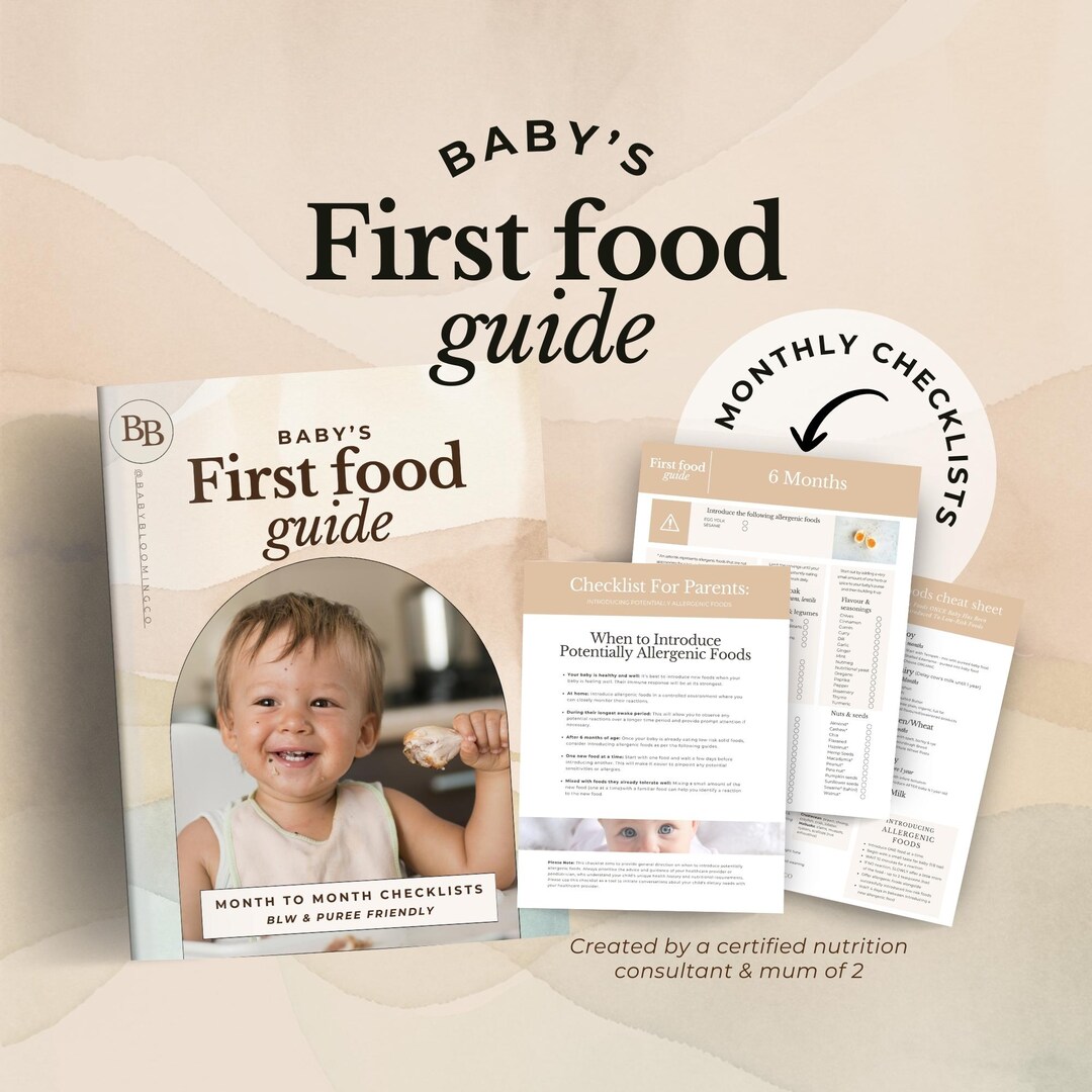 First Foods Tracker Baby Food Chart Starting Solids Checklist Baby Meal ...