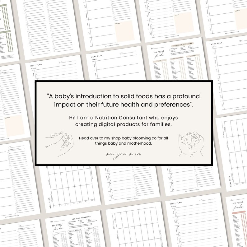 101 Before One Printable Baby Food Tracker Baby Meal Plan First Food ...