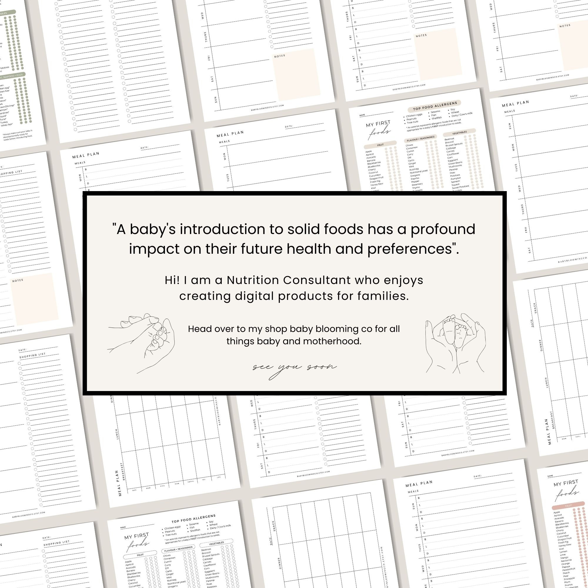 101 Before One Printable Baby Food Tracker Baby Meal Plan First Food ...