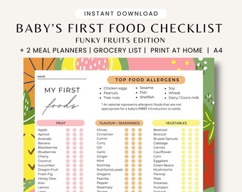 101 Before One Printable Baby Food Tracker Baby Meal Plan First Food ...