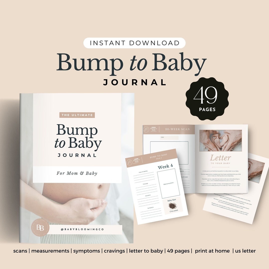 Pregnancy Journal Bump to Baby Printable Planner Pregnancy Keepsake ...