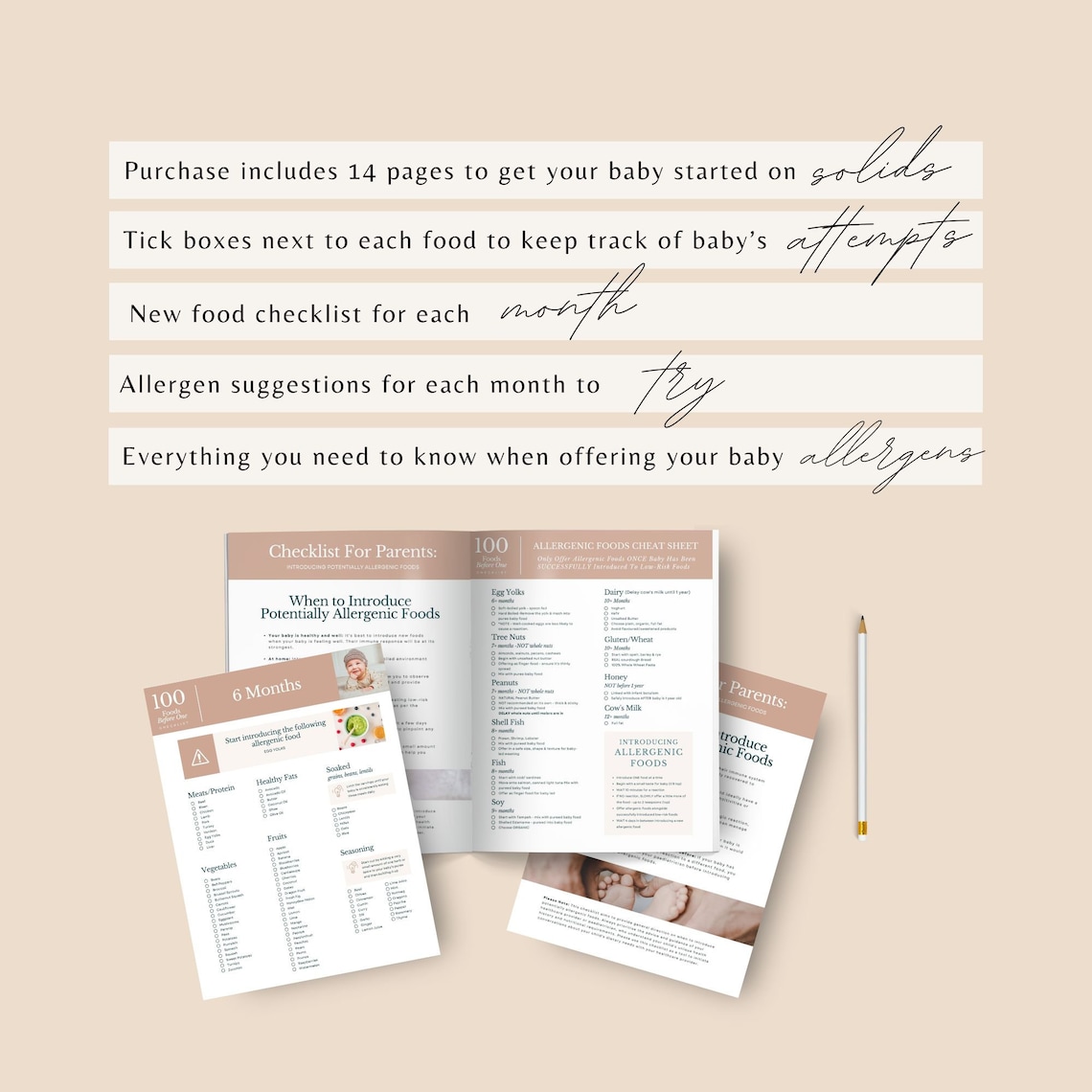 100 Foods Before One Chart First Food Tracker Checklist Starting Solids ...