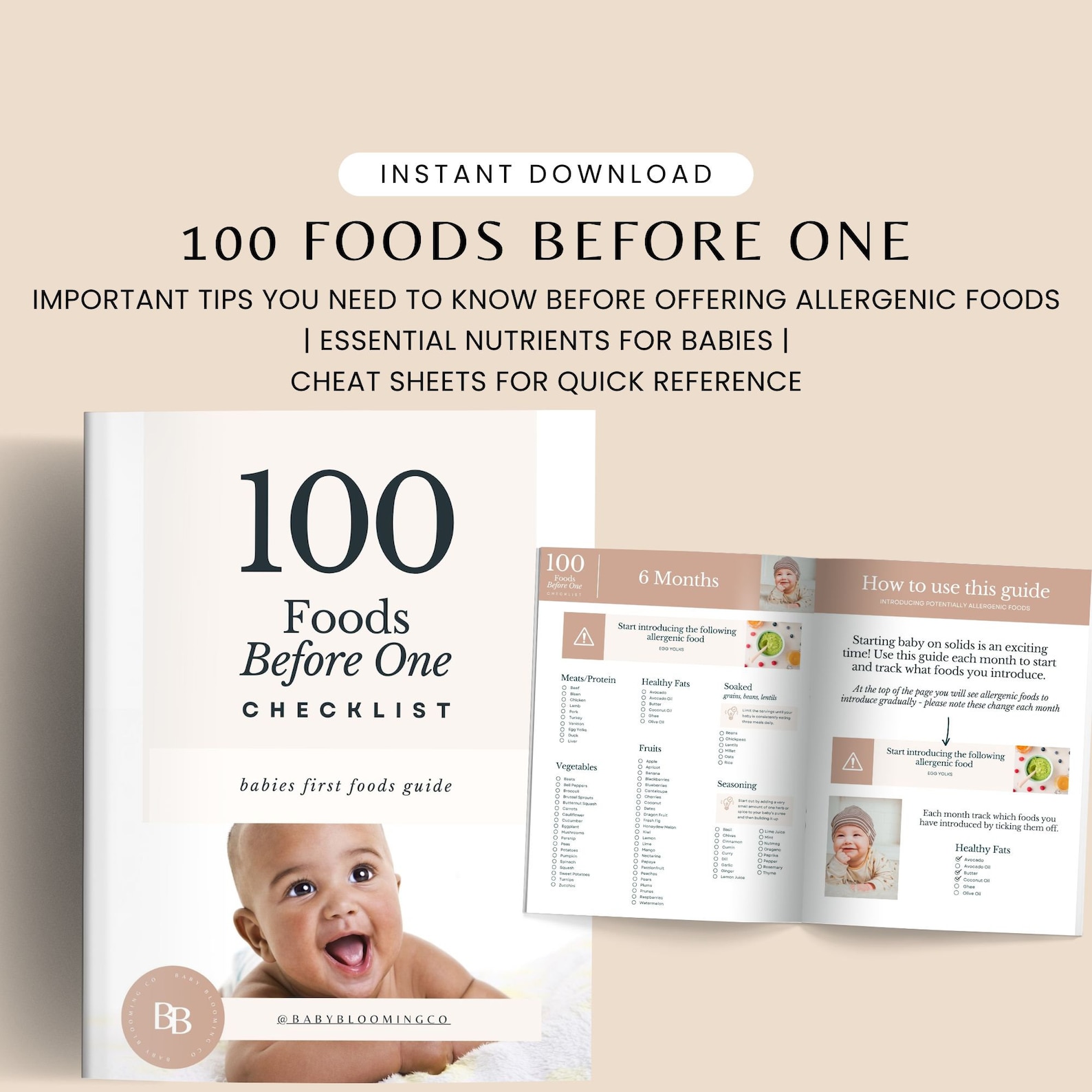100 Foods Before One Chart First Food Tracker Checklist Starting Solids ...