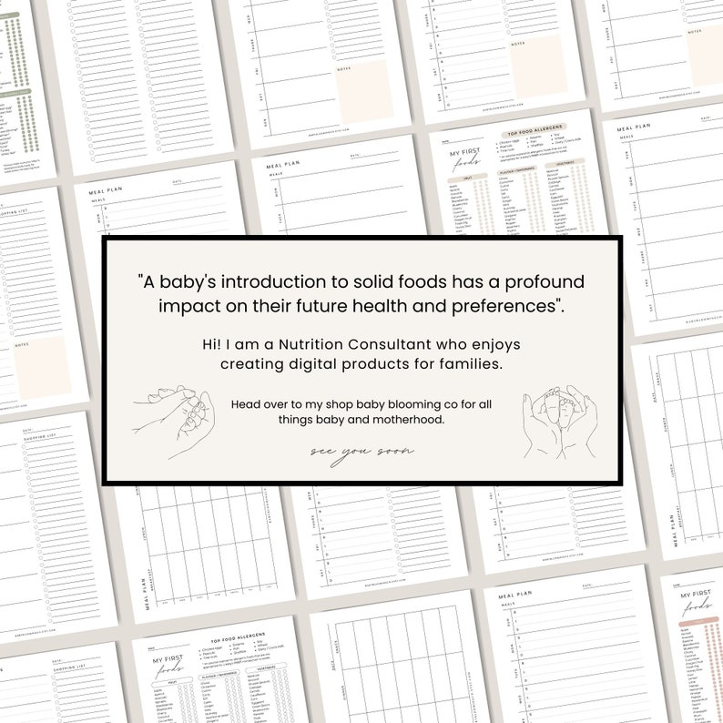 101 Before One Sage Green Baby Food Starting Solids Tracker First Food ...