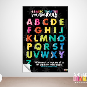Abcs of Theatre Classroom Poster *DIGITAL DOWNLOAD* | Theatre Lover ...