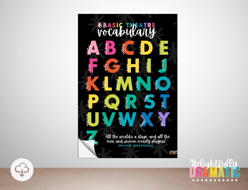 Abcs of Theatre Classroom Poster *DIGITAL DOWNLOAD* | Theatre Lover ...