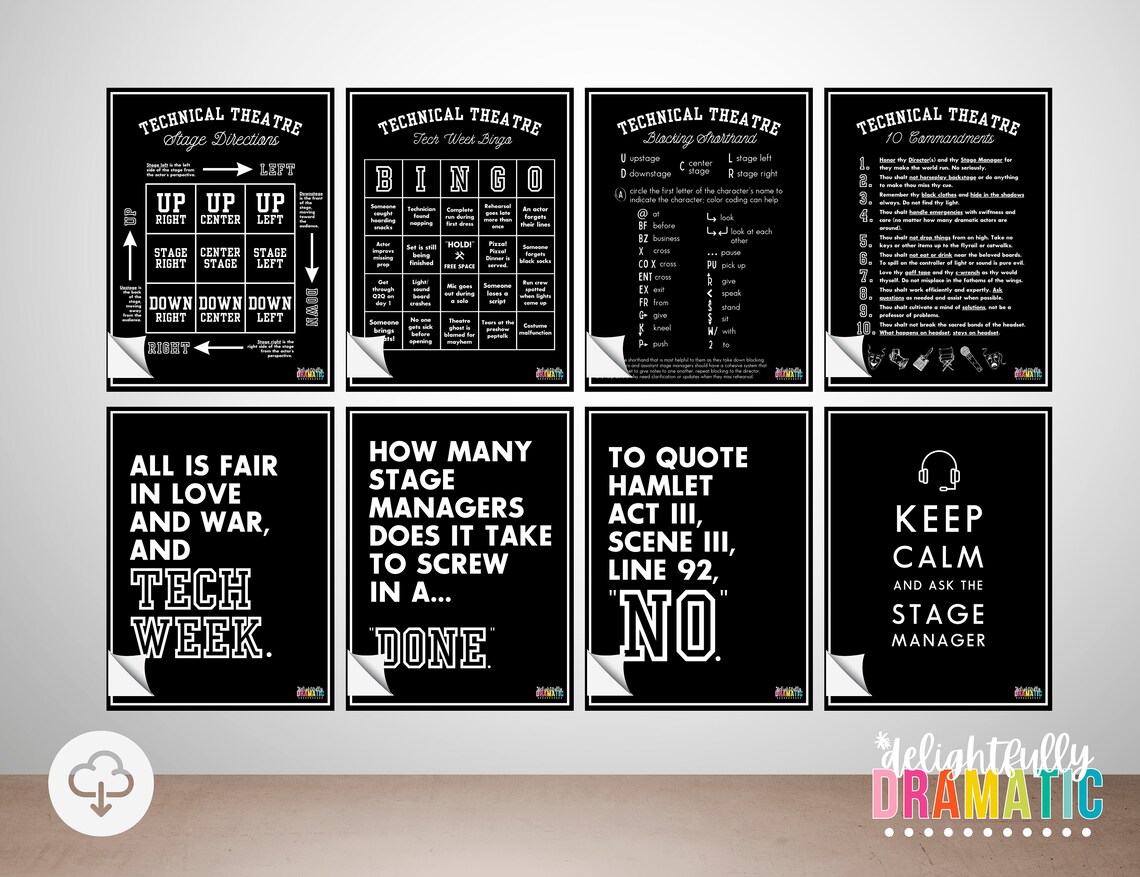 Tech Theatre Poster Set DIGITAL DOWNLOAD Drama Classroom Decor, Theater ...