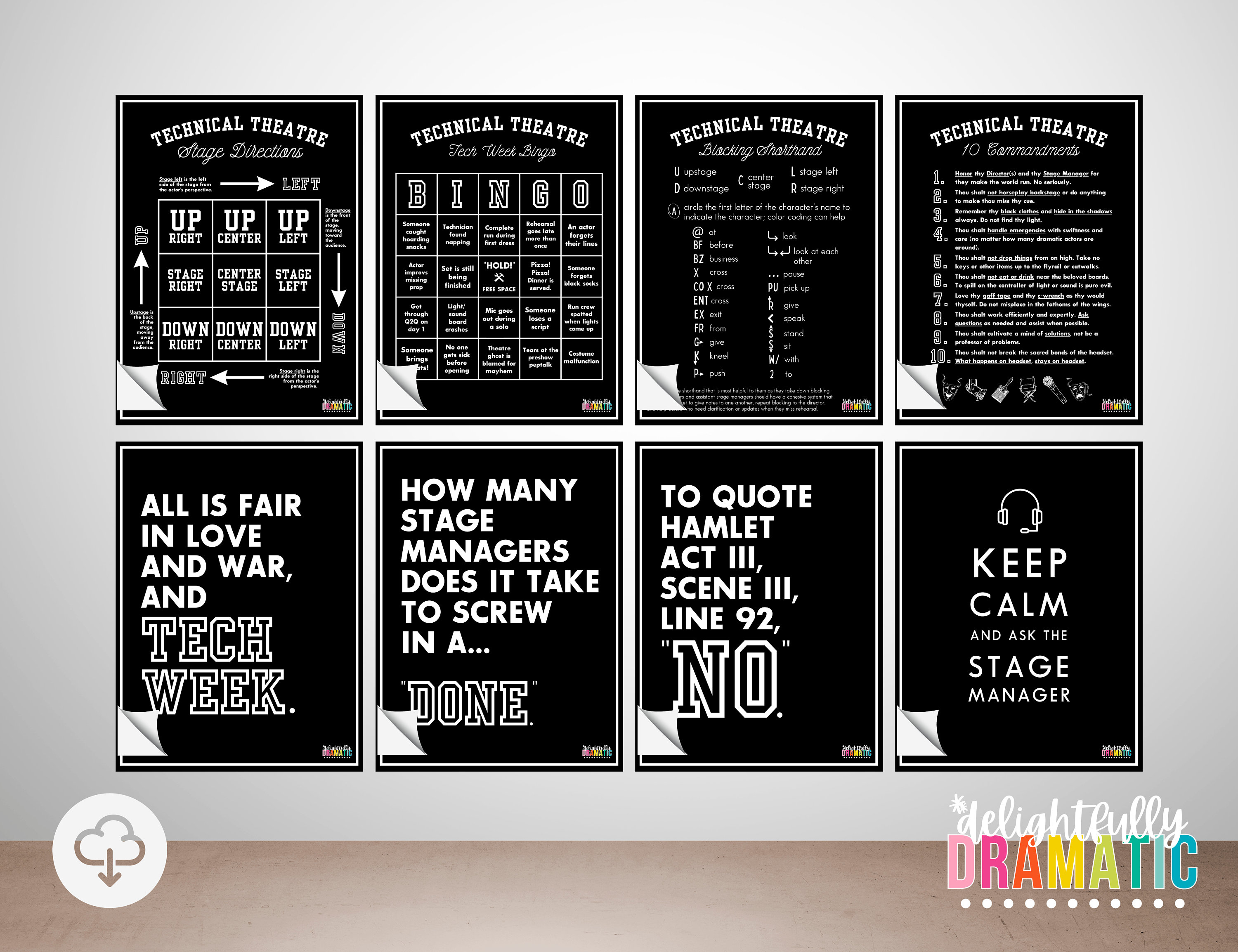 Tech Theatre Poster Set DIGITAL DOWNLOAD Drama Classroom Decor, Theater ...