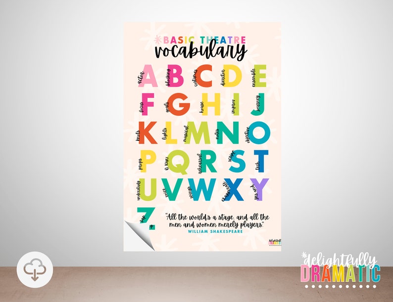 Abcs of Theatre Classroom Poster DIGITAL DOWNLOAD Theatre - Etsy