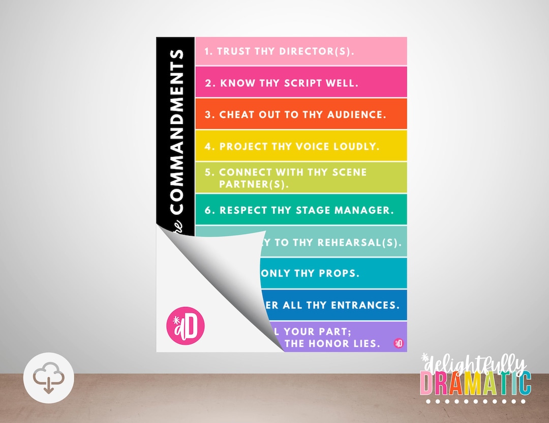 The 10 Commandments of Theatre Poster | Drama Classroom Rules ...