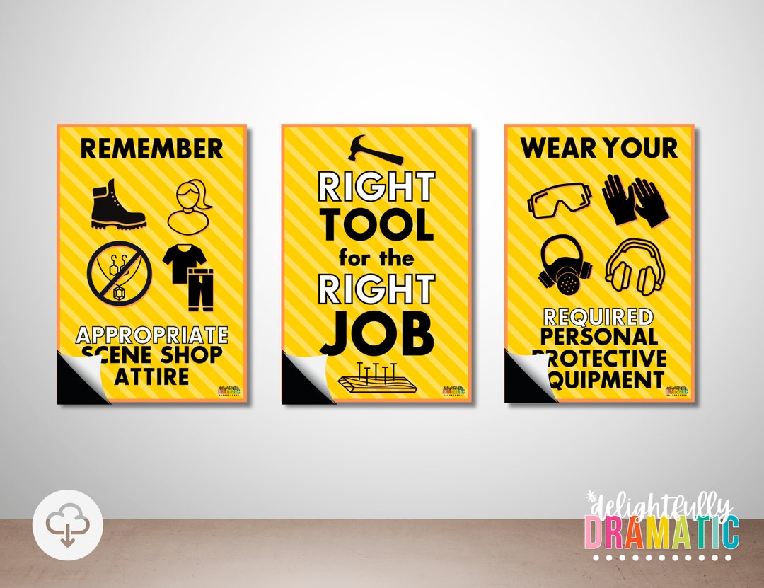 Scene Shop Technical Theatre Safety Poster Set *DIGITAL DOWNLOAD ...