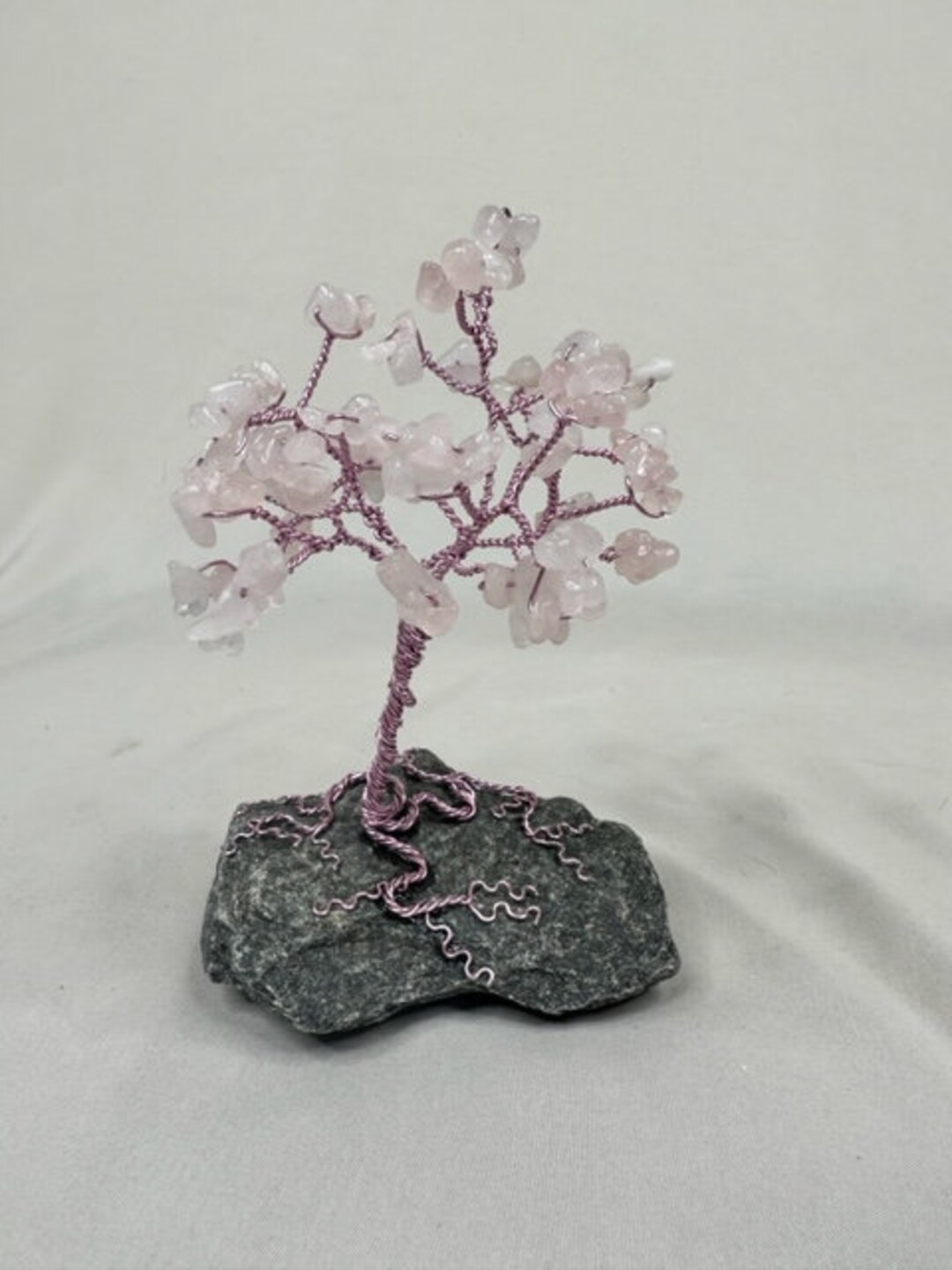 Rose Quartz Wire Gemstone Tree Handmade With Attention to Details ...