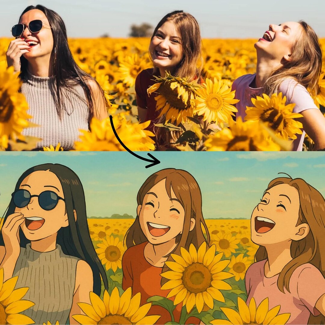 Custom Studio Ghibli Style Portrait | Photo to Anime Art of Family ...