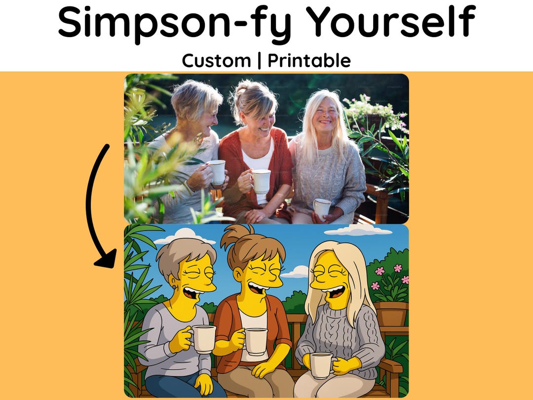 Custom Simpsons-style Portrait | Personalized Cartoon Drawing | Unique ...