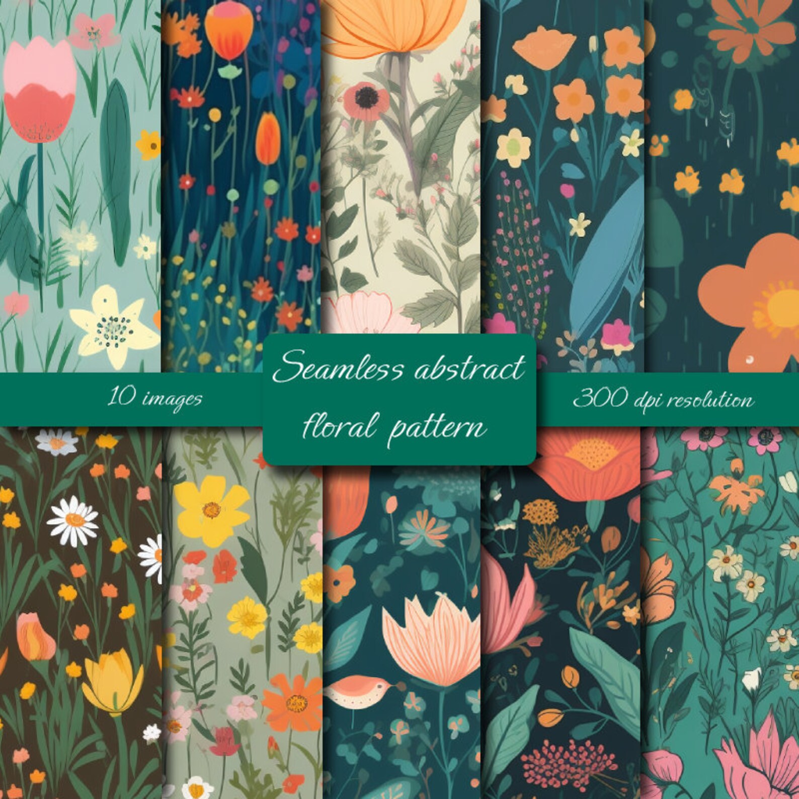 Flowers Digital Paper, Flowers Seamless Pattern, Floral Prints, Flowers ...