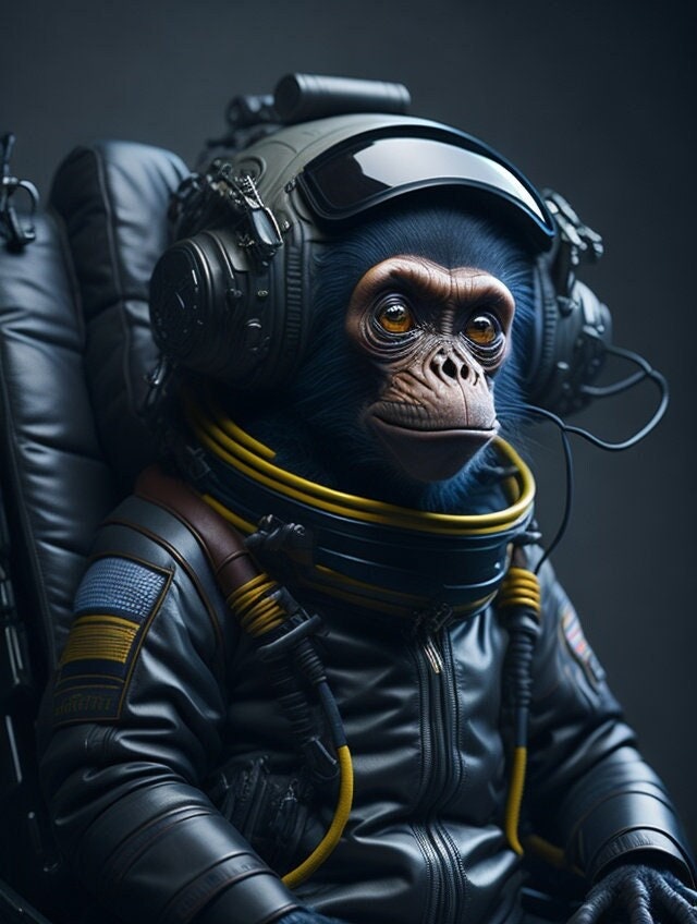 Space Monkey Digital Art / Instant Download / 10st / SVG / PNG / Space ...