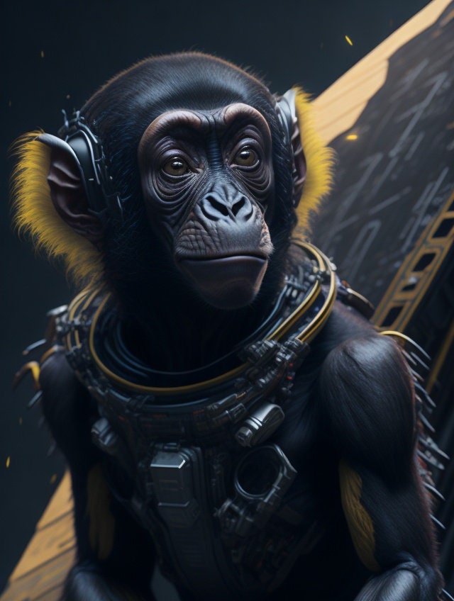 Space Monkey Digital Art / Instant Download / 10st / SVG / PNG / Space ...