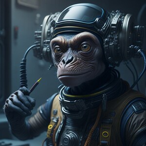 Space Monkey Digital Art / Instant Download / 10st / SVG / PNG / Space ...