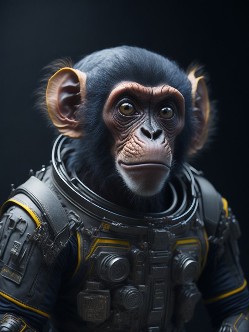 Space Monkey Digital Art / Instant Download / 10st / SVG / PNG / Space ...