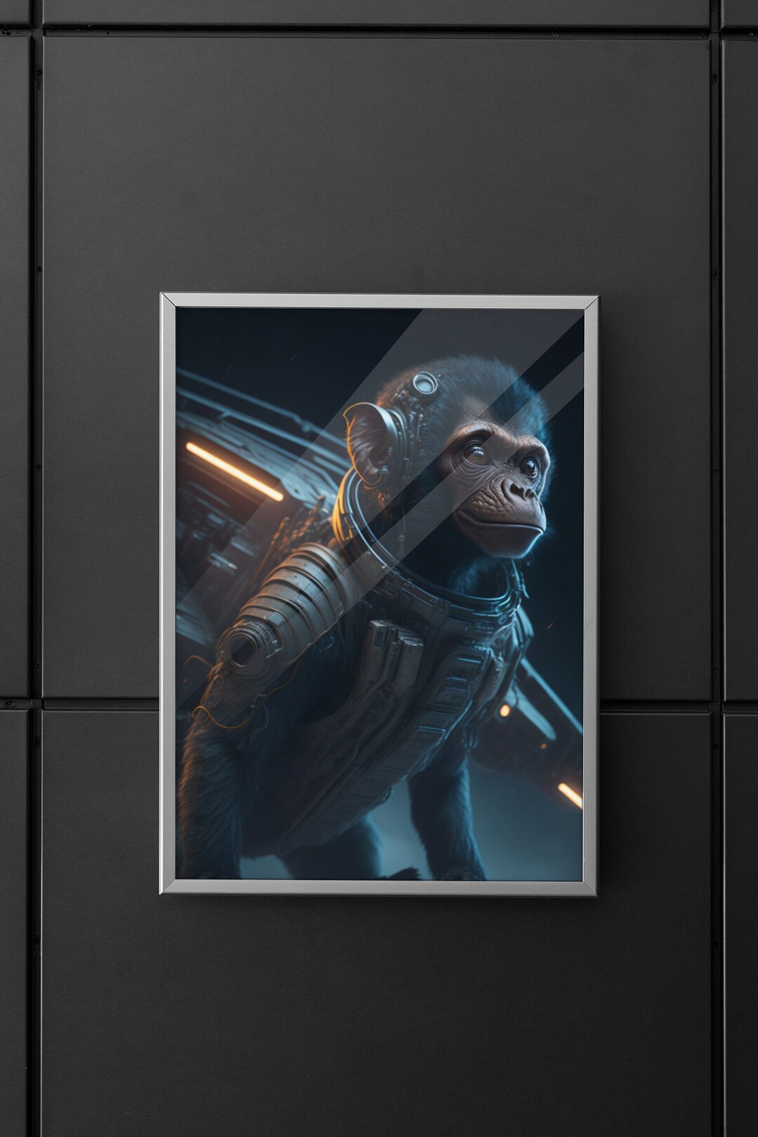 Space Monkey Poster / Astronaut / Wallart / Present / Poster / Unique ...