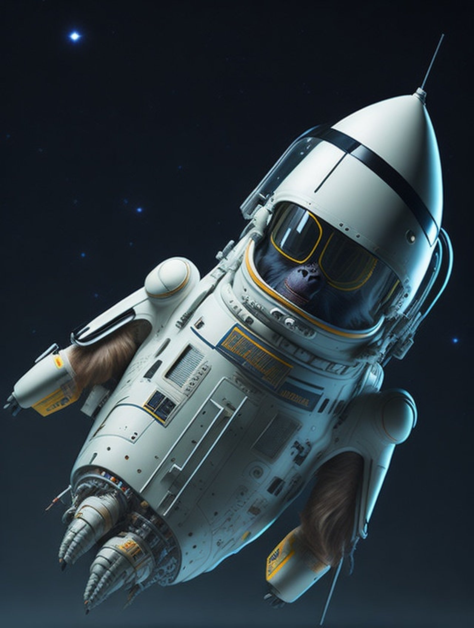 Space Monkey Digital Art / Instant Download / 10st / SVG / PNG / Space ...