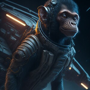 Space Monkey Digital Art / Instant Download / 10st / SVG / PNG / Space ...