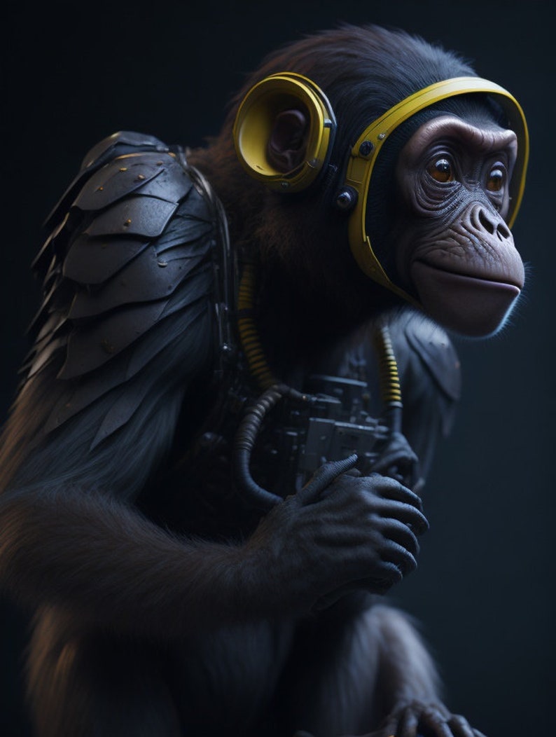 Space Monkey Digital Art / Instant Download / 10st / SVG / PNG / Space ...