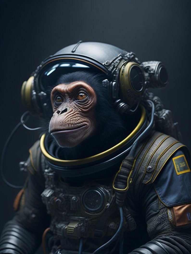Space Monkey Digital Art / Instant Download / 10st / SVG / PNG / Space ...