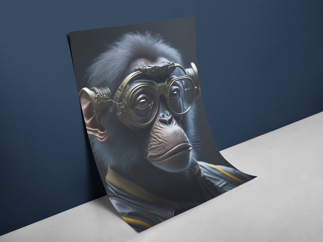 Space Monkey Poster / Astronaut / Wallart / Present / Poster / Unique ...