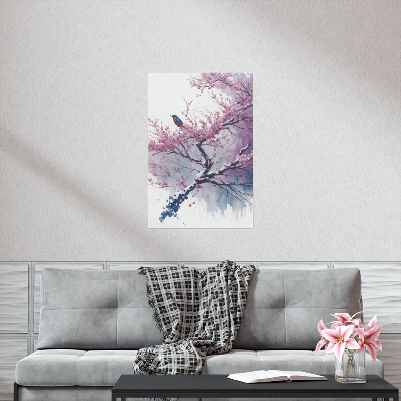 Cherry Tree in Full Bloom, Premium Matte Vertical Posters - Etsy