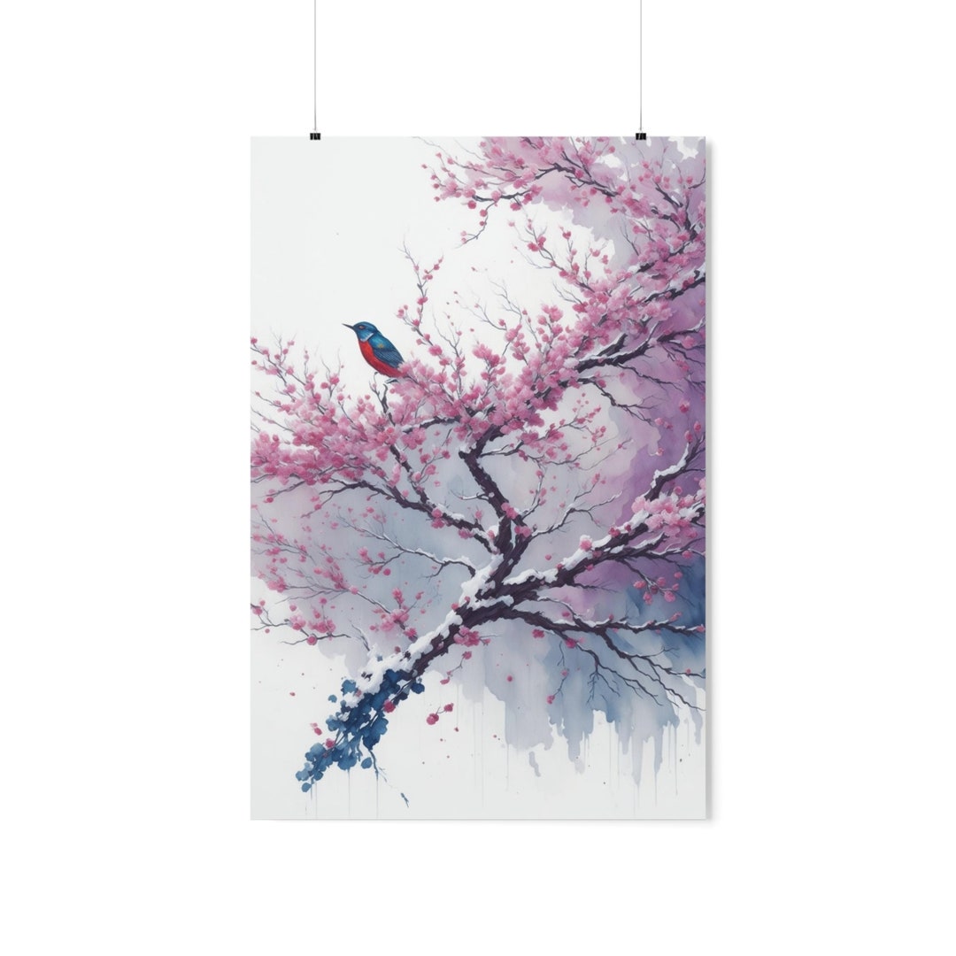 Cherry Tree in Full Bloom, Premium Matte Vertical Posters - Etsy
