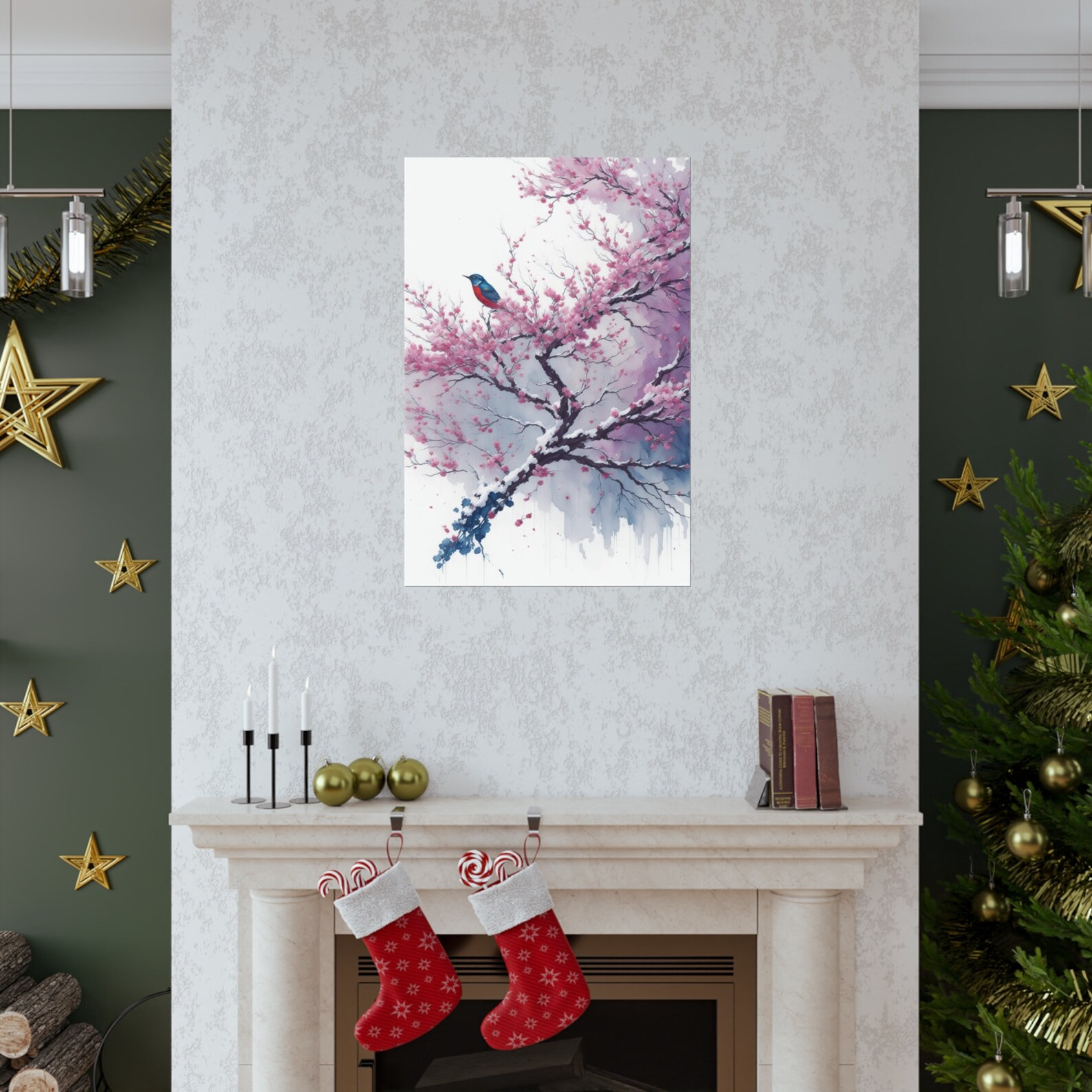 Cherry Tree in Full Bloom, Premium Matte Vertical Posters - Etsy