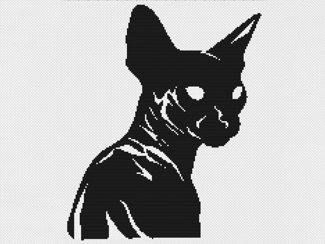 Easy Sphynx Silhouette Cross Stitch Pattern for Beginners, Pattern ...