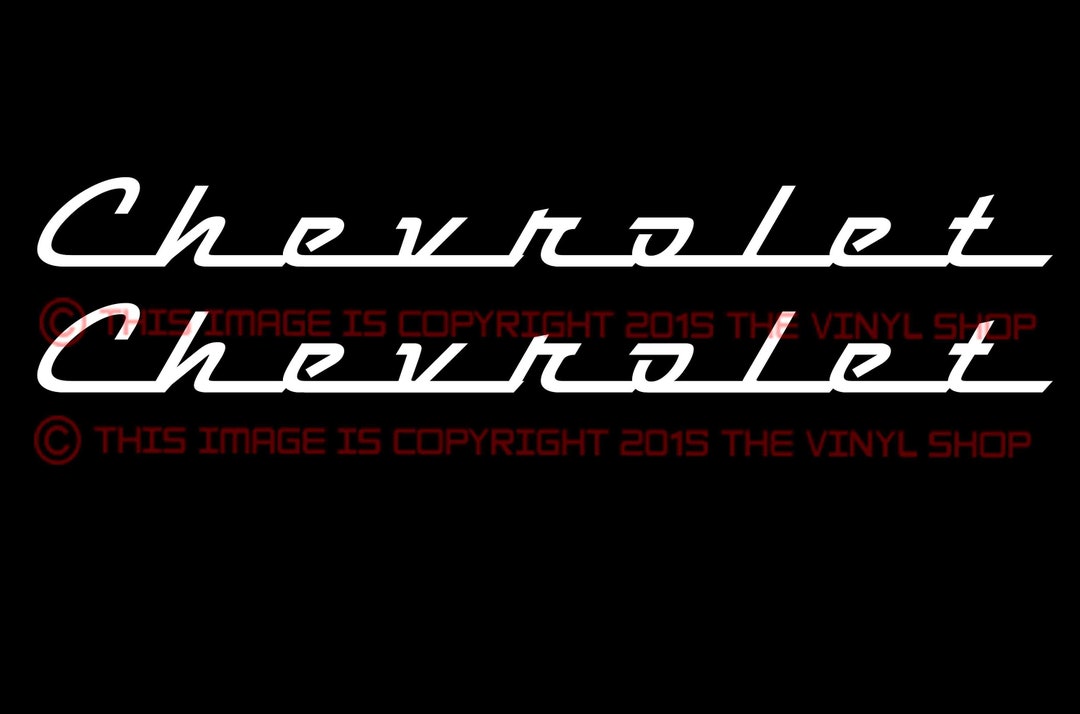 X2 Chevrolet Script 60's Style Decal Sticker 9 Inches Wide HOT ROD NHRA ...
