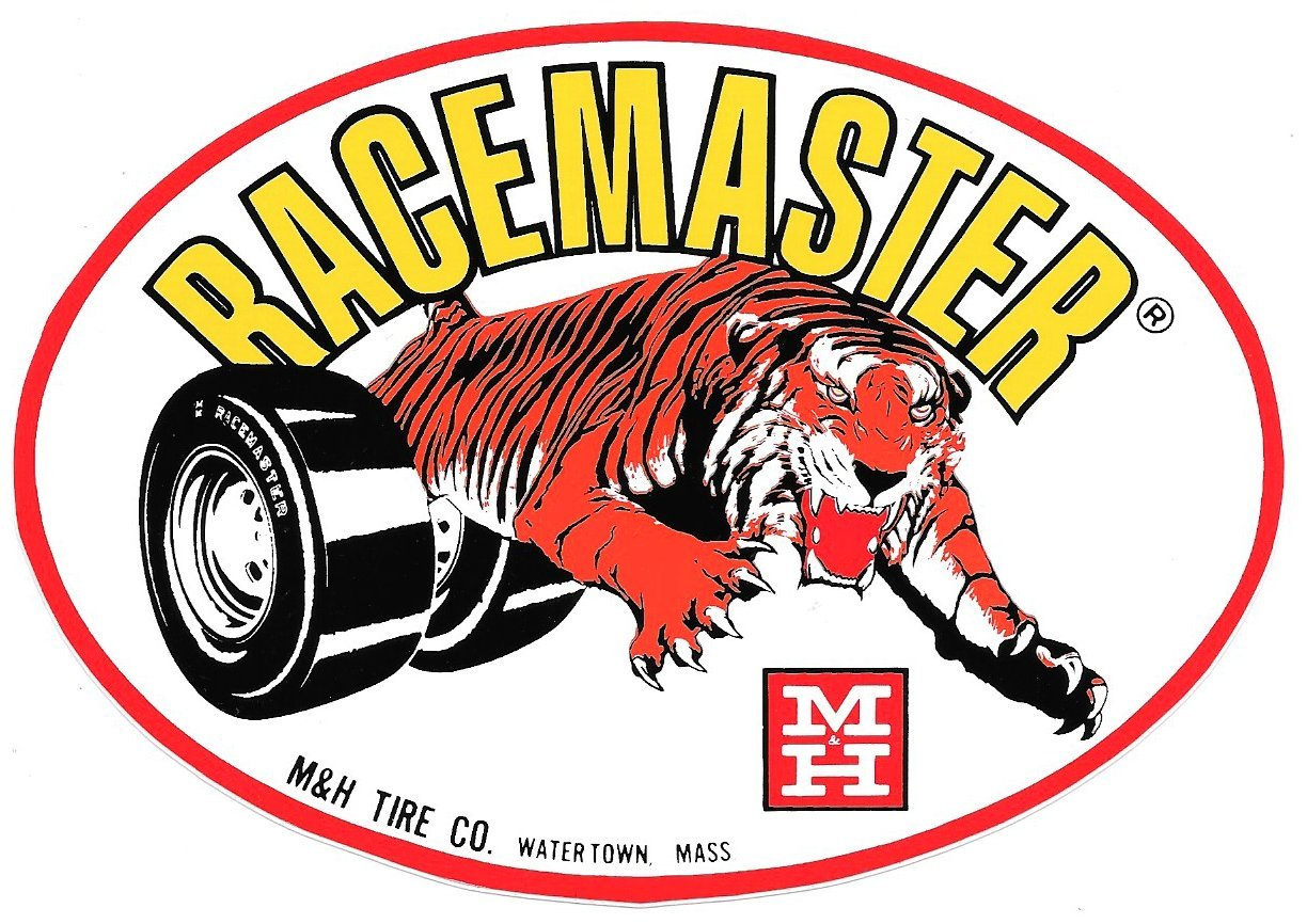 5.6x3.8 Inch M&H Racemaster Tiger Paw Logo Hot Rod, Gasser NHRA Style ...