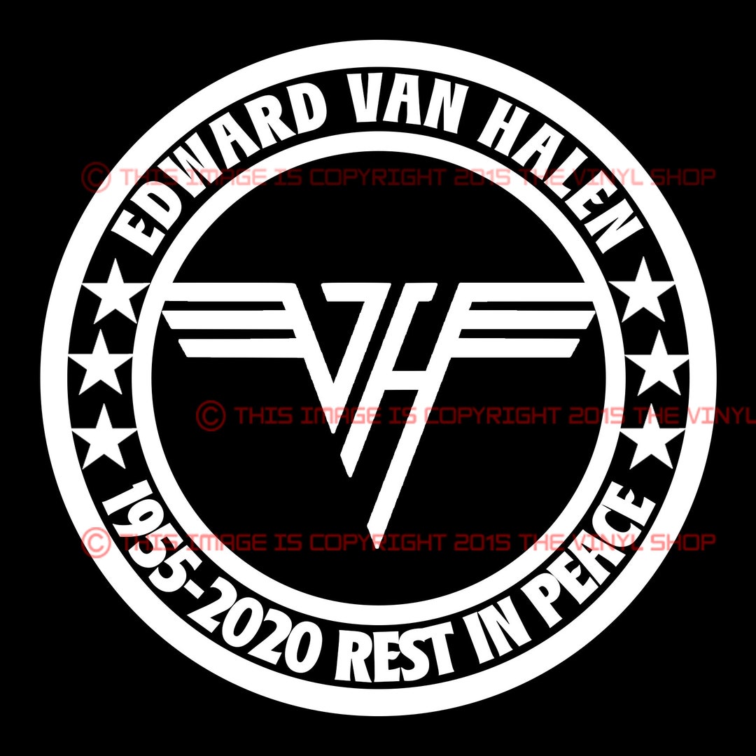Edward Van Halen Circle Decal Sticker 4 Inches Tall, RIP the Greatest ...